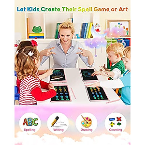 FLUESTON Toys for Girls Boys LCD Kids Writing Tablet 10 Inch Drawing Pad, Colorful Screen Doodle Learning Board for Preschool Kids, Travel Gifts Girl Boy Toys for Age 3 4 5 5+ 6-8 8-10 Toddler