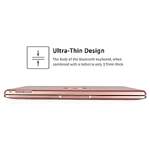 NOKBABO iPad Keyboard Case for iPad Pro 9.7 inch, 2018 iPad 6th Gen, 2017 iPad 5th Gen, iPad Air 2 & 1 case with Keyboard, 130° Smart Folio Hard Back Cover, Ultra Slim, Auto Wake and Sleep - Rose Gold