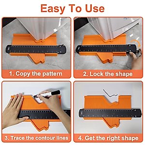 10 Inch Super Gauge Shape and Outline Tool, Contour Gauge Profile Tool with Lock, Measuring Tools Shape Duplicator Woodworking Tools for Flooring, Carpenter, Construction, Cool Gifts for Men