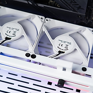 AsiaHorse Graphics Card Cooler with ARGB 5V 3Pin LED and Three 80mm Fans, RGB LED Graphics Card Holder, GPU Cooler Easy Installation-White