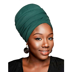 Head Wraps for Black Women with Natural Hair Turbans Jersey Hijab Knit Headwraps African Silk Hair Wrap