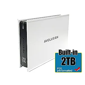 Avolusion Mini Pro-5X 2TB USB 3.0 Portable External Gaming Hard Drive - White (for PS5, Pre-Formatted) - 2 Year Warranty