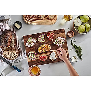 Sonder Los Angeles, Large Walnut/Cherry/Maple Wood Cutting Board for Kitchen, Charcuterie Wooden Board, Sorting Compartment, Reversible 17x13x1.1 in (Gift Box Included)