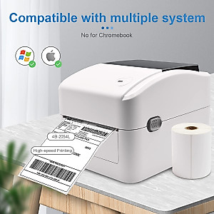 Micmi Shipping Label Printer, Thermal Support Amazon Ebay PayPal Etsy Shopify Shipstation Stamps.com Ups USPS FedEx DHL Support Windows, Roll & Fanfold Thermal Direct Label for Printer 4x6 inch