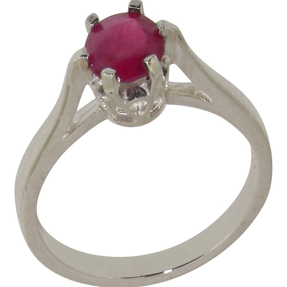 925 Sterling Silver Natural Ruby Womens Solitaire Ring - Sizes 4 to 12 Available