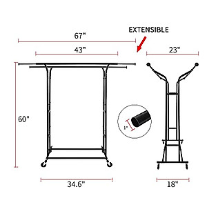Fishat Double Rod Heavy Duty Clothing Garment Rack