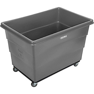 Global Industrial 20 Bushel Plastic Bulk Box Truck, Steel Chassis Base, Gray, 50-2/5"L x 34-3/5"W x 35-3/5"H
