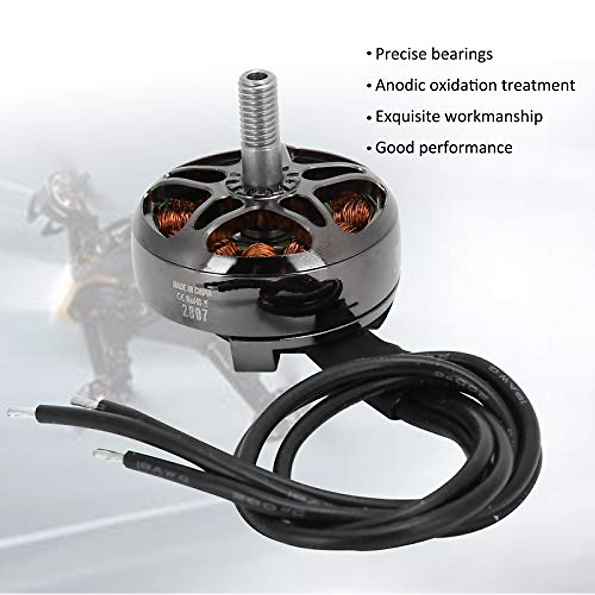 Drfeify RC Drone Motor, RC Metal Drone Motor Professional Plus Thread Motor Accessory Set for Racing RC Drone(1500KV)