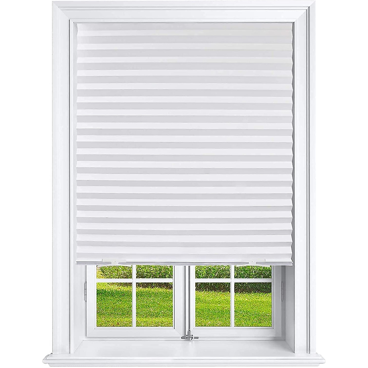 Mirrotek Pleated Window Paper Shades Light Filtering Blinds White 36" x 69" (Pack of 6 Temporary Blinds),MT1050