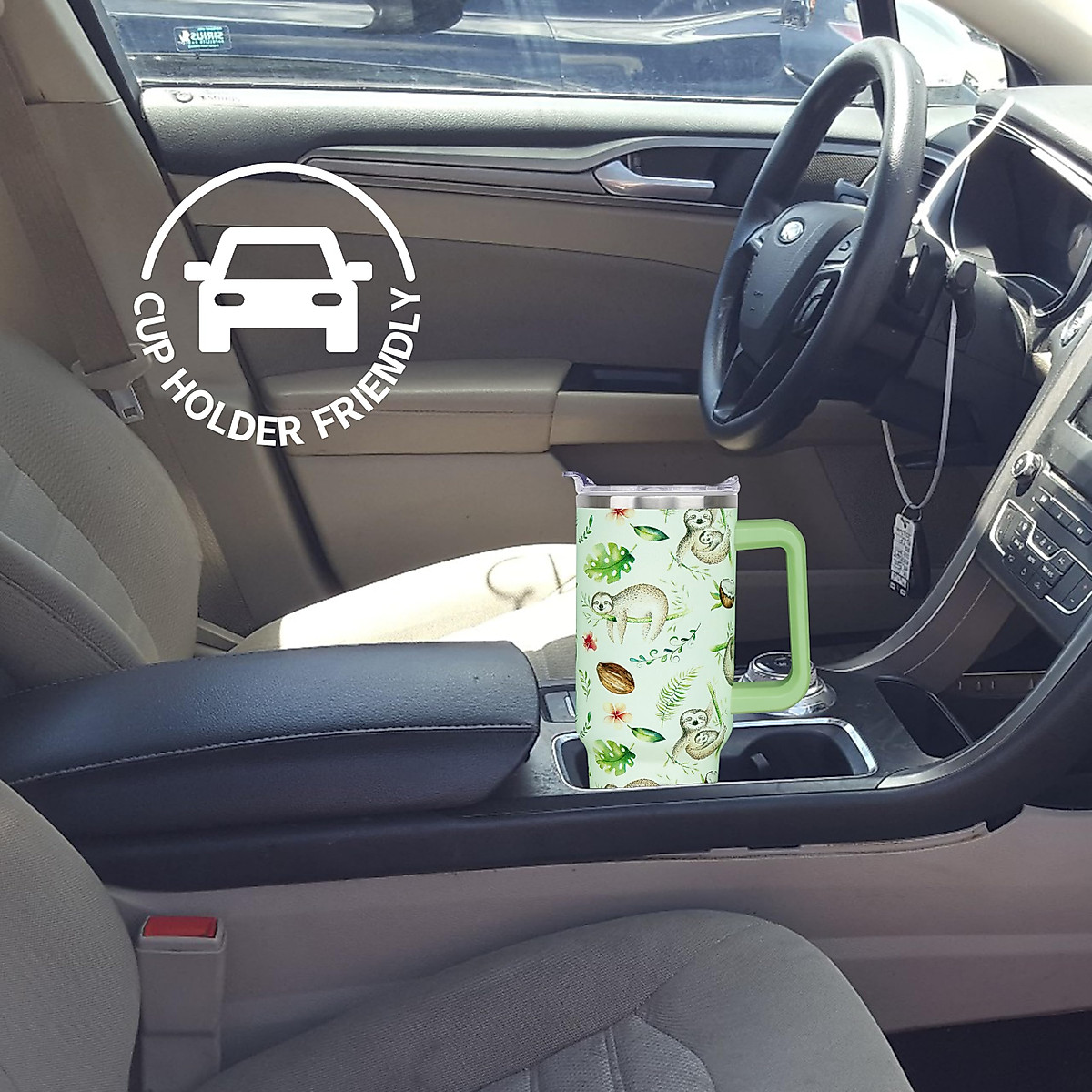 sgqjdpmc 40 oz Sloth Tumbler with Handle and Straw Lid 40oz Sloth Gifts for Women Steel Insulated Travel Coffee Cup