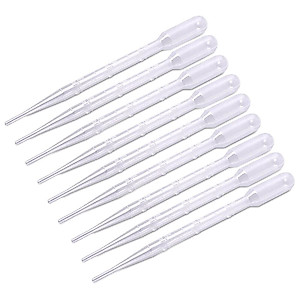 GreenHealth - Plastic Transfer Pipettes 3ml, Gradulated, Pack of 100 (100, Clear)