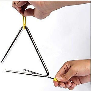 Aliotech Superior Sound Quality Musical Steel Triangle Percussion Instrument With Striker (4 Inch)
