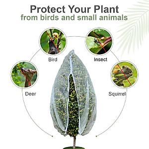 Homoda Fruit Tree Netting Cover with Zipper and Drawstring, 2 Packs 8 x 8 ft Insect Bird Barrier Netting for Garden Protection, Ultra Fine Mesh Garden Netting