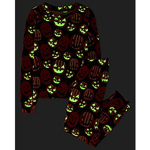 The Children's Place baby girls Family Matching Christmas Holiday Sets, Snug Fit 100% Cotton, Adult, Big Kid, Toddler, Pajama Set, Hlwn Pumpkin, 7 US