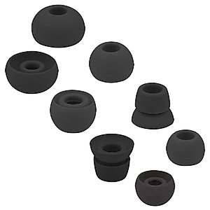 Earbud Tips Replacement for Powerbeats 1 2 3 Wireless Beats by Dre Headphones - Silicone Cover Compatible With Earbuds, 4 Pairs (Black)