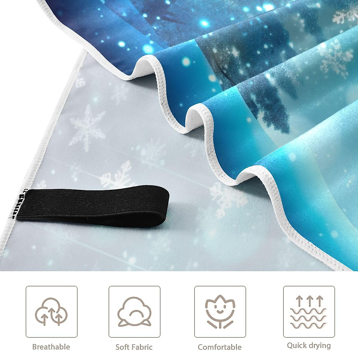 Christmas Winter Lights Snowflakes Beach Towel Quick Dry Beach Blanket Sand Free Towel Beach Towels Oversized Pool Towels Travel Towel for Women Men Gym Sports Camping Swimming Beach Essentials M
