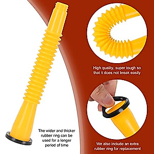 NEAGLORY 4-Kit Gas Can Spout Replacement, Flexible Pour Nozzle with Screw Collar Caps, Spout, Spout Sealing Cap, Extra Rubber Gasket, Replacement Vent Caps Suitable for Most 1/2/5/10 Gal Oil Cans