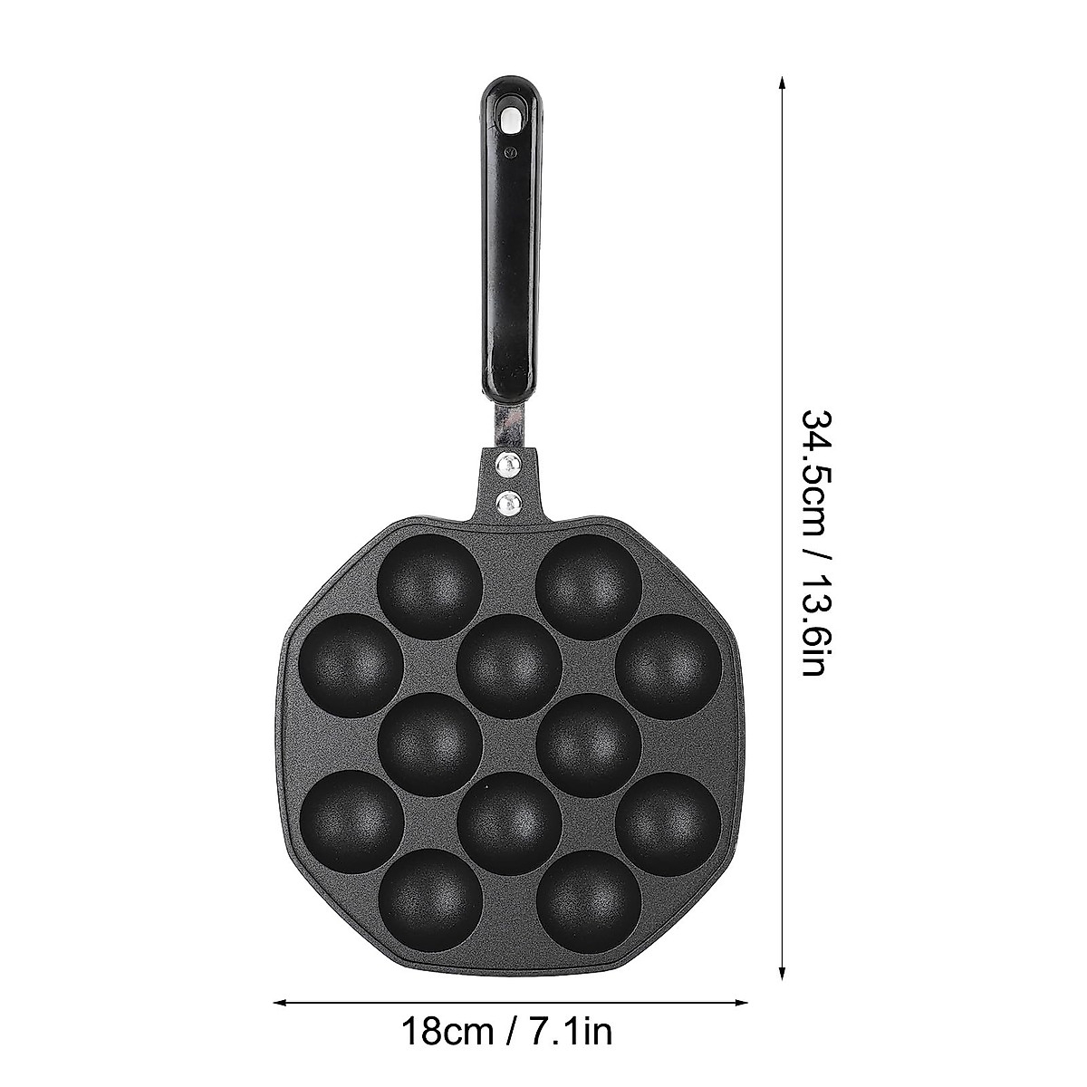 Takoyaki Pan, 12 Molds Takoyaki Maker Skillet Aluminum Alloy Nonstick Grill Pan Cooking Plate Nonstick Baking Tray for Octopus Balls Pancake