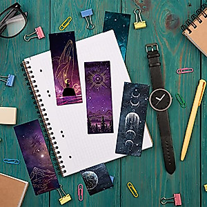 Anseal Cool Space Starry Night Bookmark, Bookmarks for Book Lovers, Bulk Bookmarks for Men, Unique Book Mark for Boys, Girls, Students, Classroom Gifts, School Prize, Reading Present