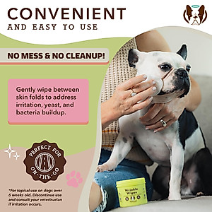 Natural Dog Company Wipes Bundle - (1) Wrinkle Balm Wipes, 50 Count (1) Skin Soother Wipes, 50 Count, Hypoallergenic, Soothing & Deoderizing Wipes for Dogs