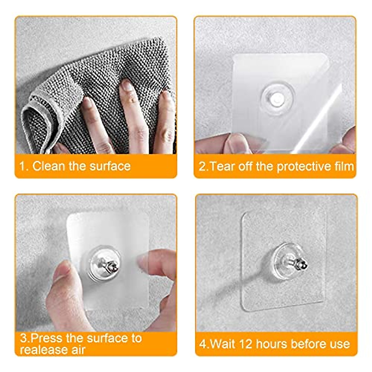 Wall Hooks for Hanging, 14 Pack Screw Wall Hangers Without Nails Adhesive Hooks Heavy Duty for Mount Wall Shelf, Kitchen, Bathroom, Key, Home and Office, Waterproof and Rustproof(18 mm)/13 lbs(Max)