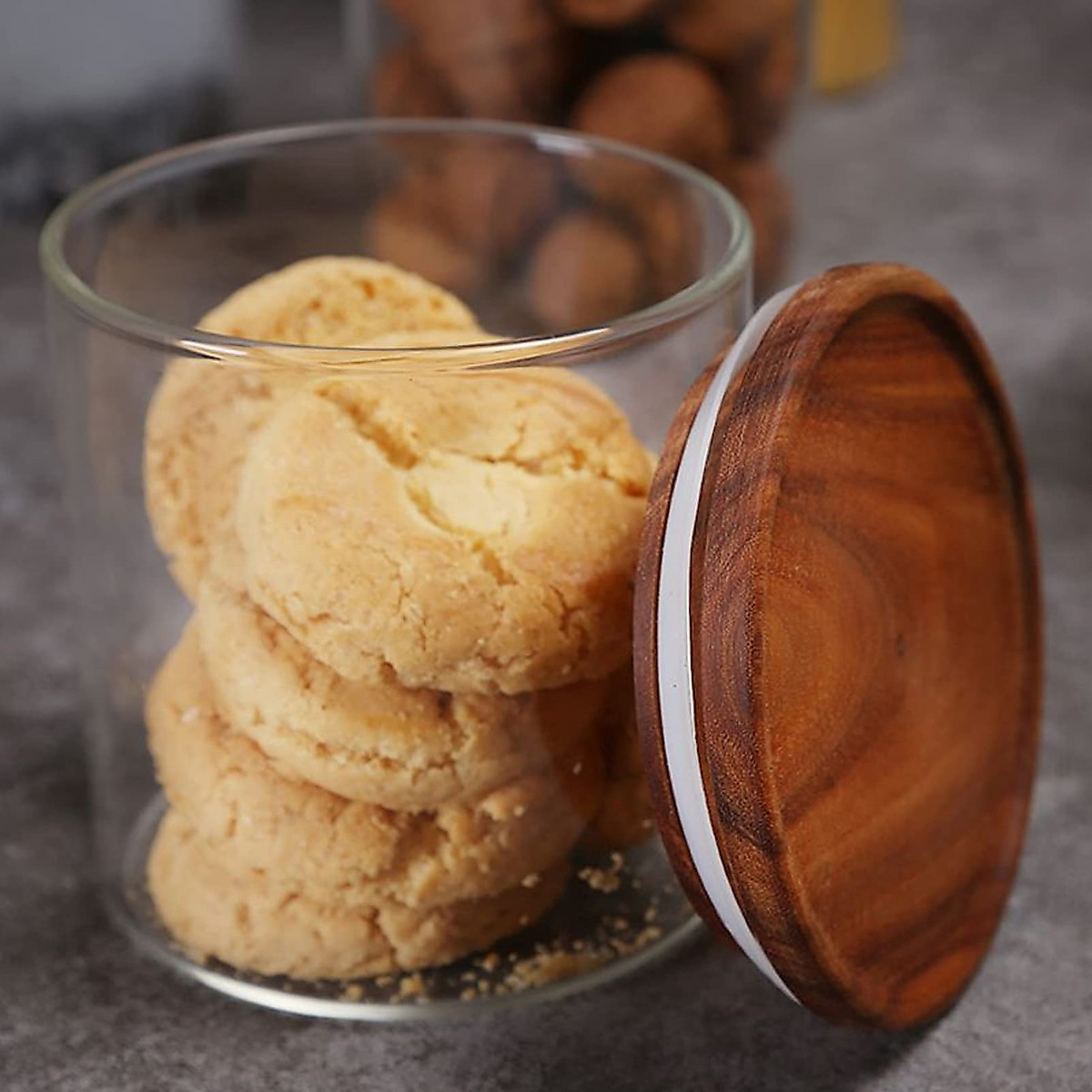 Mason Jars Mason Jars Glass Canister Jars Glass Kitchen Canisters with Airtight Bamboo Lid Cylinder Storage Containers for Flour Sugar Coffee Cookie Candy Snack and More 9. 5x13. 2 Terrarium/183 ( Col