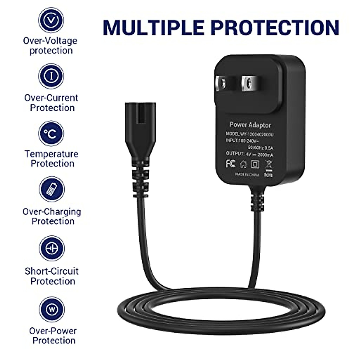 for Wahl Shaver Charger 4V Wahl Magic Clipper Charger Wahl 8148/8164/8504/8591 7367, 7357, 7029, 7060, 7035, 7339, 7356, 4000, Compatible with Wahl 5-Star Magic Clipper Cordless Shavers Trimmer