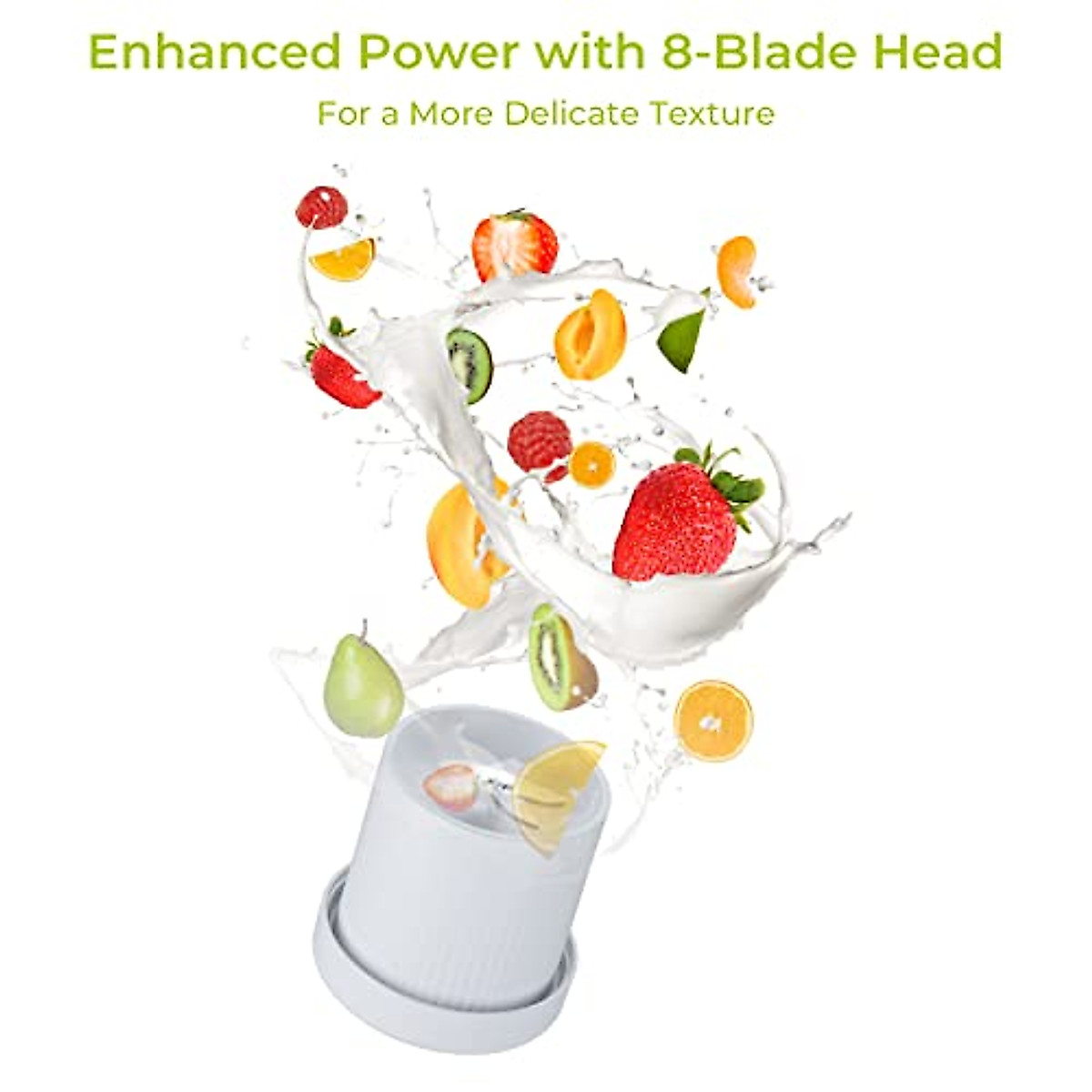 Nakenja Portable Blender Personal Blender for Shakes and Smoothies with 8 Bladed Head, Fruit Mixer USB Blender