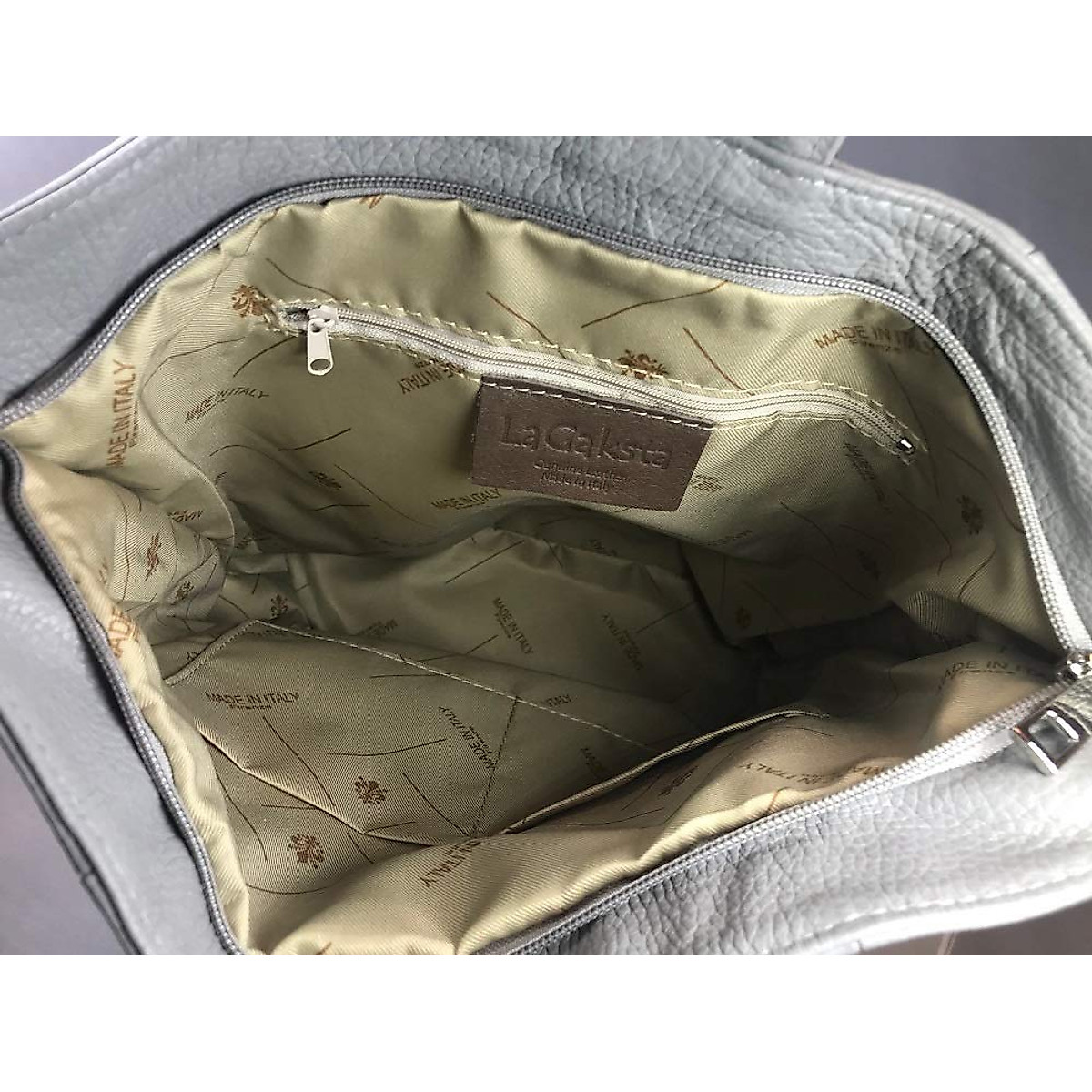 LaGaksta Stella Convertible Leather Backpack Purse – Casual Travel Tote Bag Purse Grey