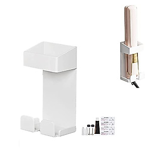 OHEPFD Metal Curling Iron Holder Stainless Steel Metal Hair Tool Holder Ironing Board Hanger Wall Mount Shelves Holder Bathroom Shelf Rack