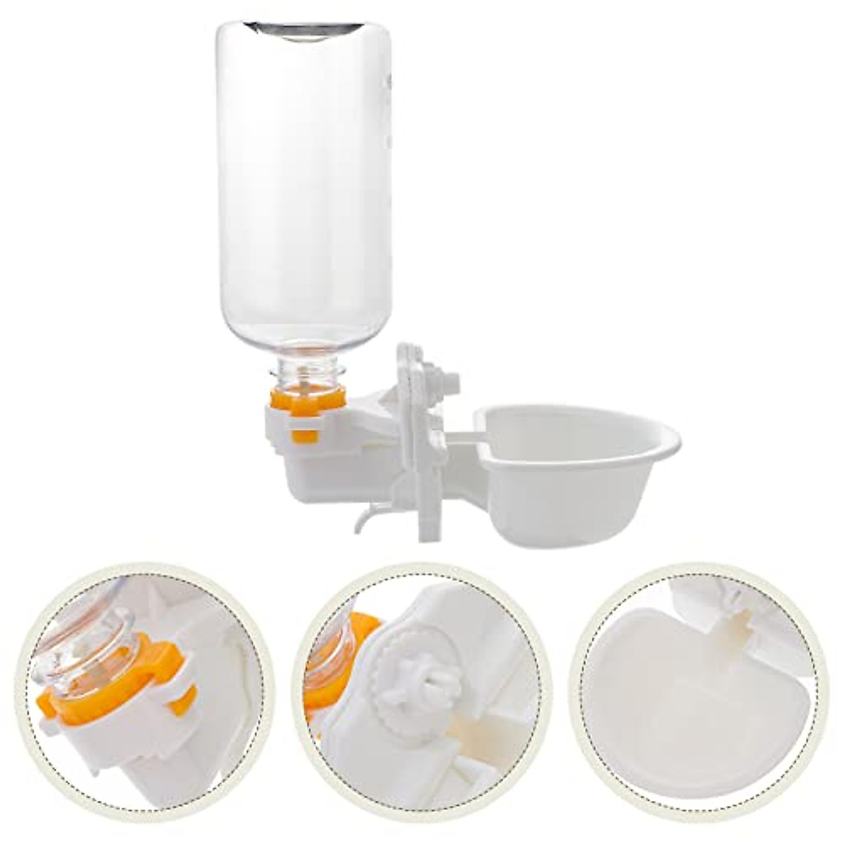 Small Hanging Bowls White Dispenser Bowl Feeder- Supplies Tool for Bird Dog Food Water- Bottle Feeder Pet Automatic and Cage Kitten Tool, Drinking Cup Pigeon Plastic Bowl- Crate