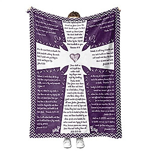 Christian Gifts for Women and Men Bible Verse Throw Blanket Super Soft Fleece Blanket Religious Gifts Inspirational and Spiritual Scriptures Blankets