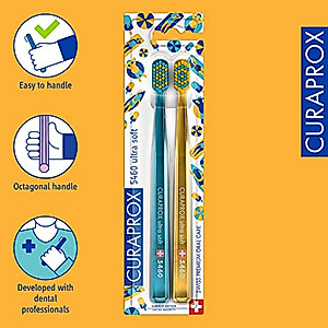 Curaprox CS 5460 Ultra-Soft Toothbrush, Summer 2022 Special Edition, Pack of 2