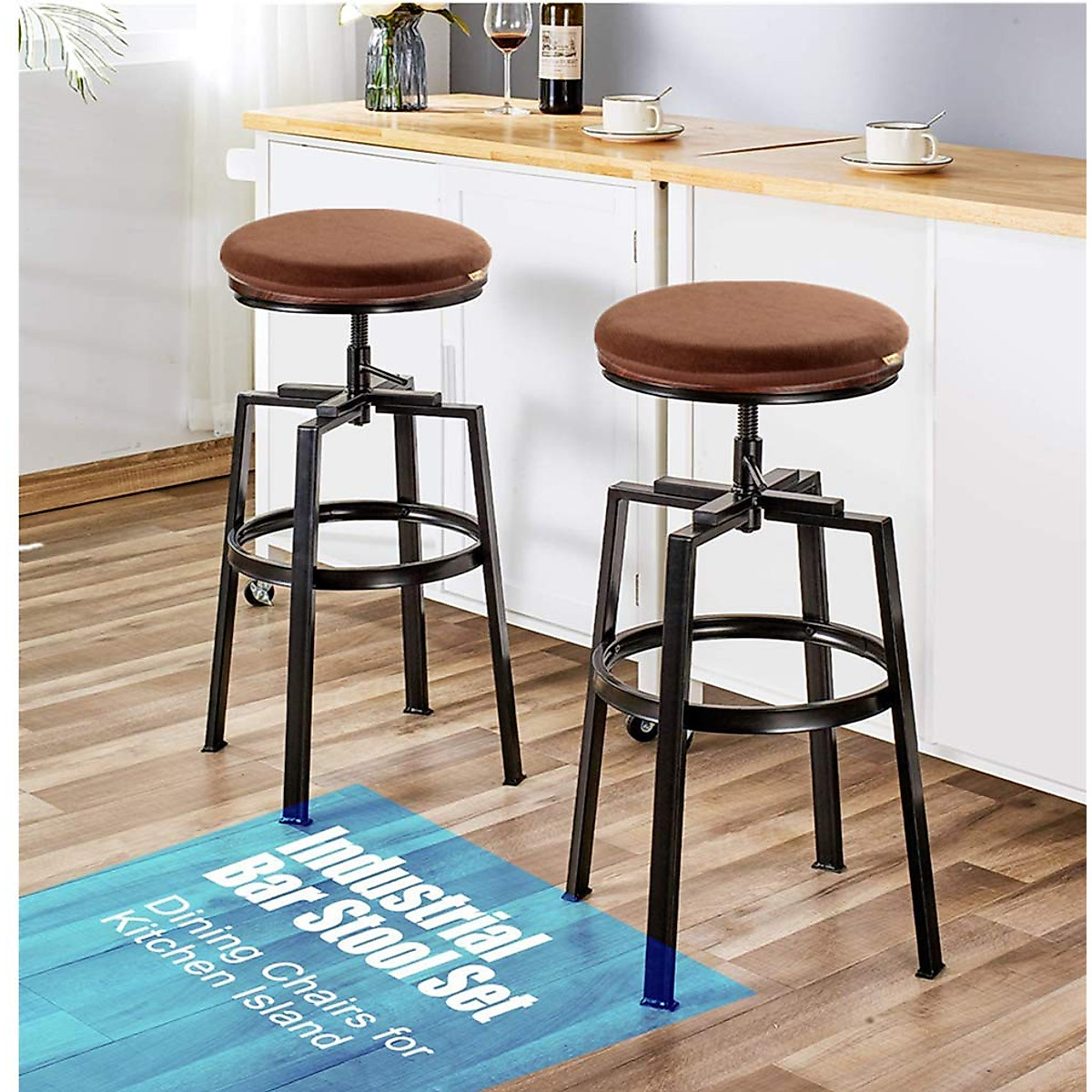 Olywell 16 Inch Memory Foam Seat Cushion Anti-Slip Soft Round Stool Cushion Chair Pad Grey