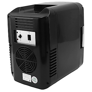 DAUZ Mini Fridge, Small Refrigerator ABS Cooler Warmer 6 Can for Hotel (US Plug)