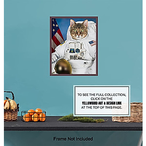 Cat Astronaut - Cat Wall Decor - Astronaut Decor - Space Wall Decor - Space Wall Art - NASA Wall Decor - Funny Cat Wall Art Poster - Cute Cat Home Decor - Cat Themed Gifts