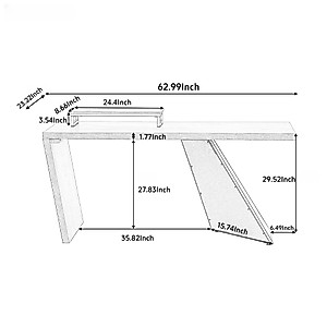 ChicFurnit Rectangular Computer Home Office Desk, Teak