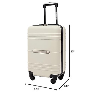 Travelers Club Richmond Spinner Luggage, Bone, Carry-On 20-Inch