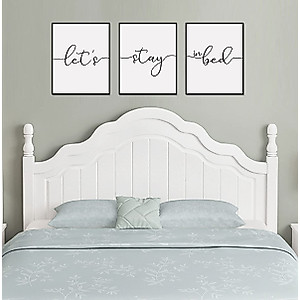 Let's Stay In Bed Quote Prints Minimalist Wall Decor Bedroom Wall Art Above Bed Art Prints Bedroom Decor Set of 3 UNFRAMED 11X14INCH