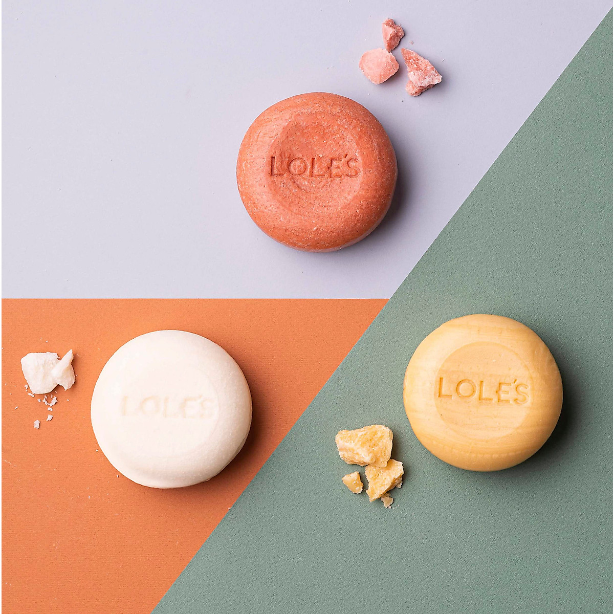 LOLE'S Shampoo Bar and Conditioner, 2in1 with Coconut Oil for Normal Hair, Volume & Strength, 99% Natural Origin, Sustainably Sourced, 3.5Oz