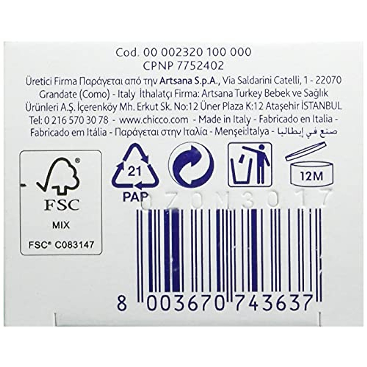 Chicco Oral Care Apple&Banana Toothpaste Ch320023201000 50 Ml.