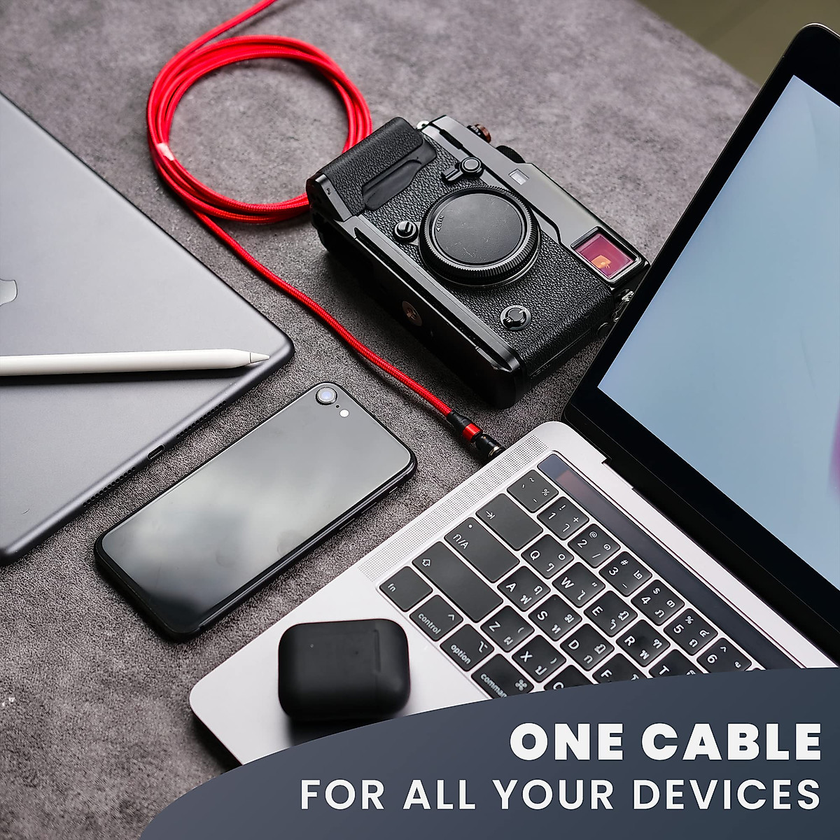 Magnilink 360 PRO 100W USB-C Magnetic Phone Charger (Pack of 2) - 6 in 1 Magnet Charging Cable Fast Charging & Data - Works with i-Products, Type-C and Micro USB (Onyx Black)