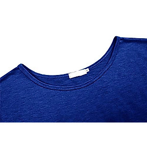 LYXIOF Womens Off Shoulder Sweatshirt Slouchy Long Sleeve Shirts Pullover Tops Blue XL