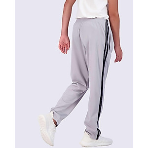 Real Essentials 3 Pack: Boys Active Tricot Sweatpants Track Pant Basketball Athletic Fashion Teen Sweat Pants Soccer Casual Girls Lounge Open Bottom Fleece Tiro Activewear Training- Set 7,XL (18-20)