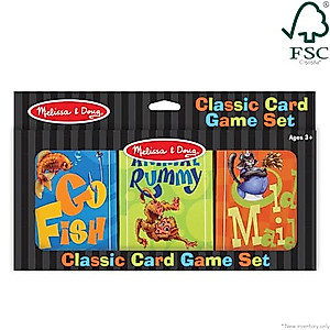 Melissa & Doug Classic Card Games Set - Old Maid, Go Fish, Rummy - FSC Certified