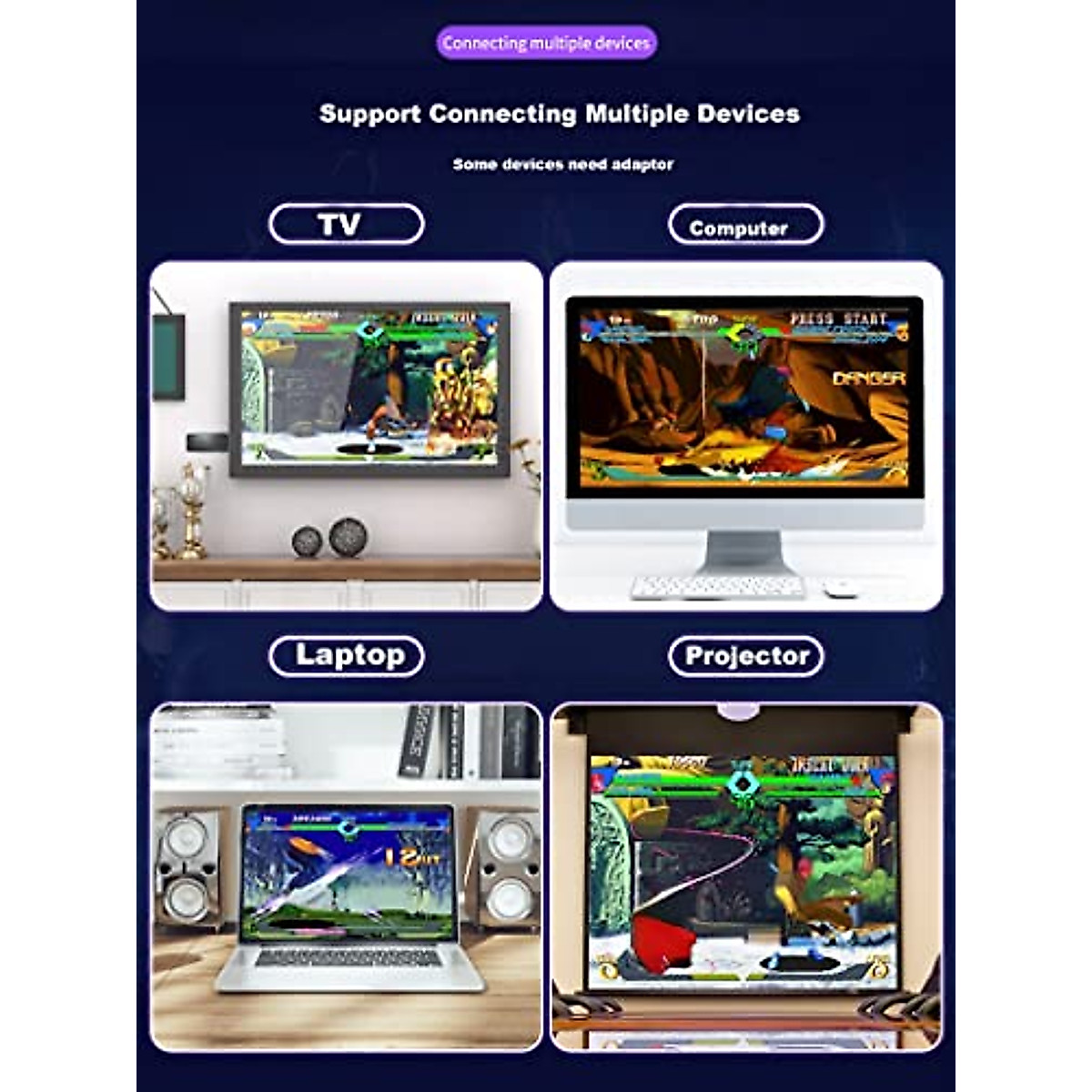 CONSOLE GAME STICK MINI RETRO 4K 10000+ JOGOS 2 CONTROLE SEM FIO PS1