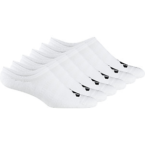 adidas 6 Primeknit No Show Socks, White, 7-8.5