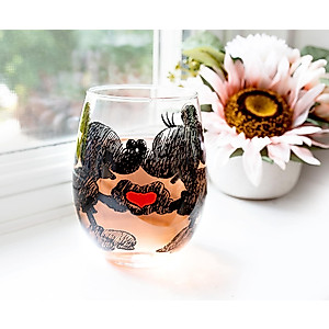 Disney Mickey and Minnie Mouse Heart Teardrop Stemless Wine Glass | Tumbler Cup For Mimosas, Cocktails