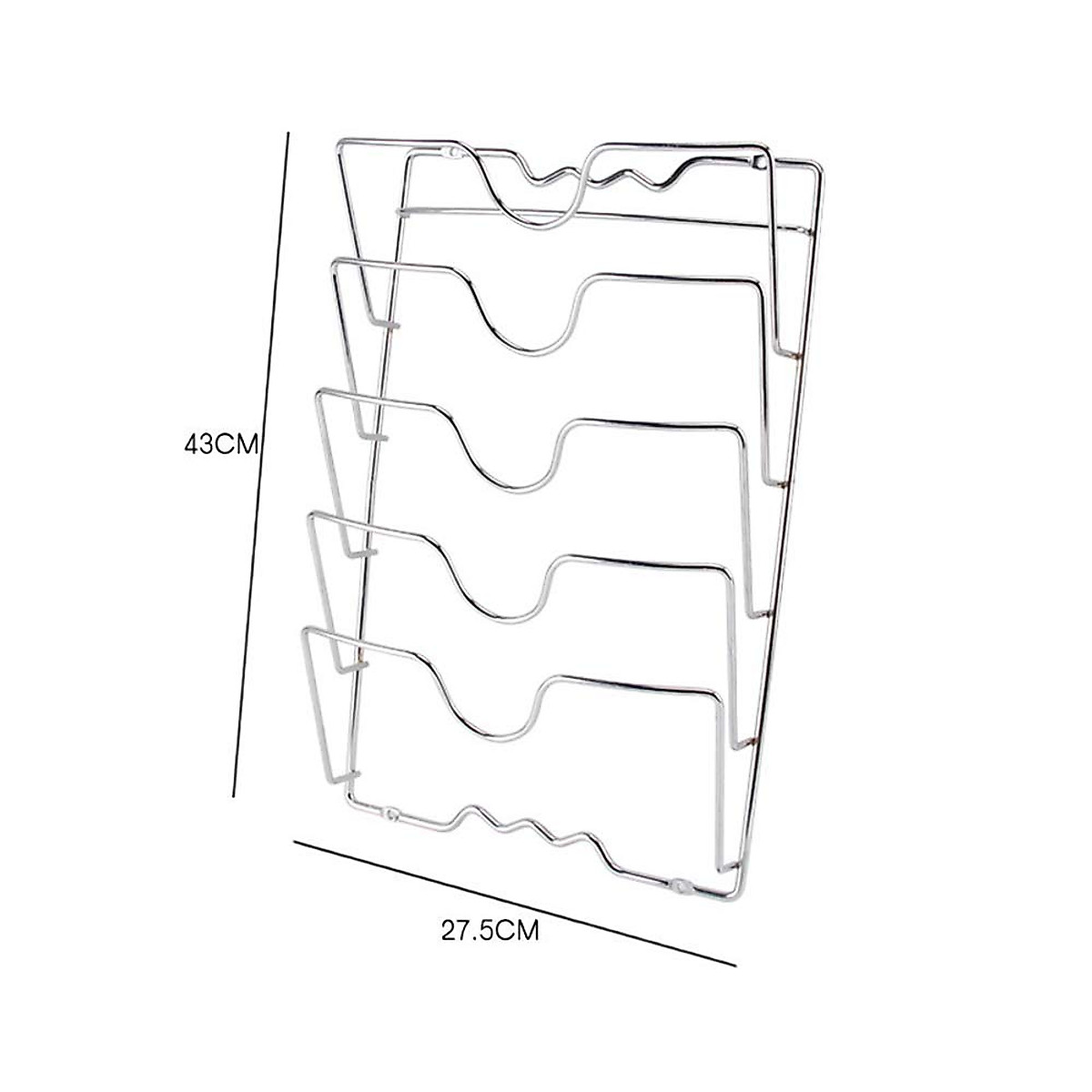 SAVICOS Wall Door Mount Pot Lid Rack,Kitchen Storage and Cabinet Organizer Holder,Chrome Finish