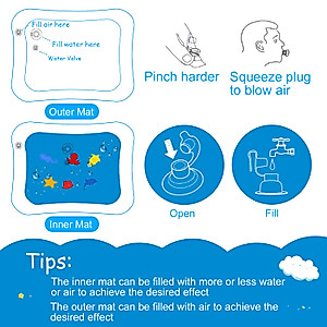 Marysay Tummy Time Mat Pink Infant Toys 3 4 5 6 7 8 9 Months Baby Gift Tummy Time Water Mat Inflatable Baby Play Mat for Newborn Girls